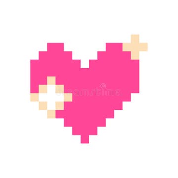 Pixel Heart Pink 8 Bit for Poster, Print, Design, Elements Stock Vector ...
