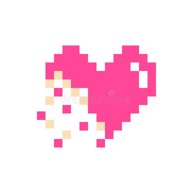 Pixel Heart Pink 8 Bit for Poster, Print, Design, Elements Stock ...
