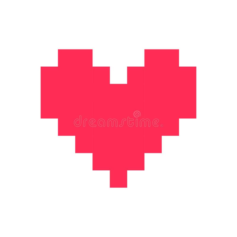 Pixel Heart Red 8 Bit for Poster Pattern, Print, Design, Elements Stock ...