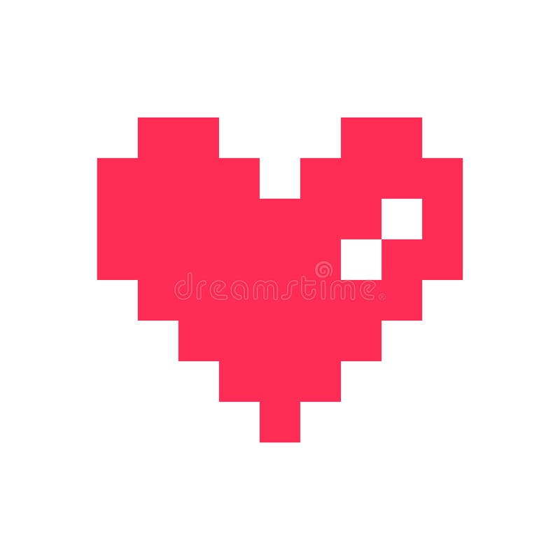 Pixel Heart Red 8 Bit for Poster Pattern, Print, Design, Elements Stock ...