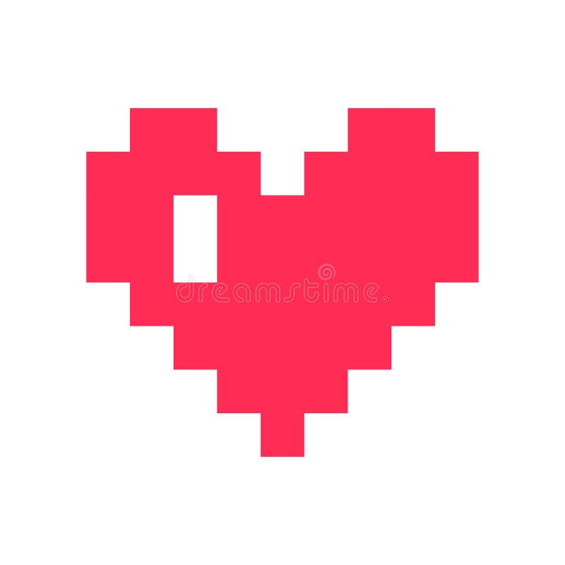 Pixel Heart Red 8 Bit for Poster Pattern, Print, Design, Elements Stock ...