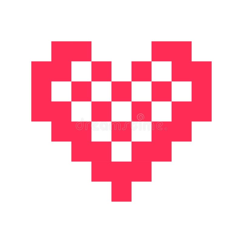 Pixel Heart Red 8 Bit for Poster Pattern, Print, Design, Elements Stock ...