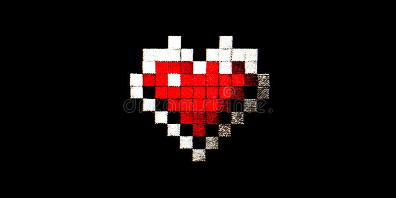 Pixel Heart Retro Gaming Love Symbol Stock Illustration - Illustration ...