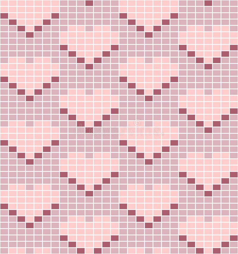 Seamless Pattern of Pixel Hearts in Pink Colors Stock Vector ...