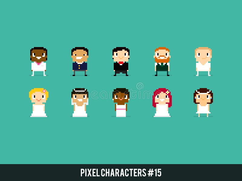 Pixel-Hochzeit stock abbildung. Illustration von biss - 69285685