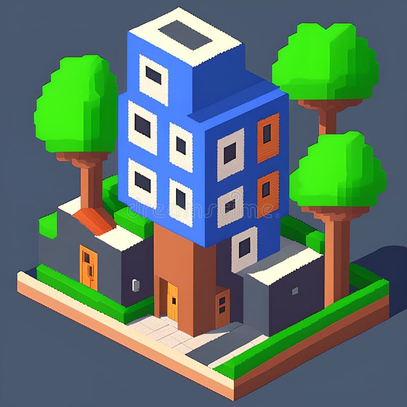 Pixel House, Generative AI Illustration Stock Illustration ...
