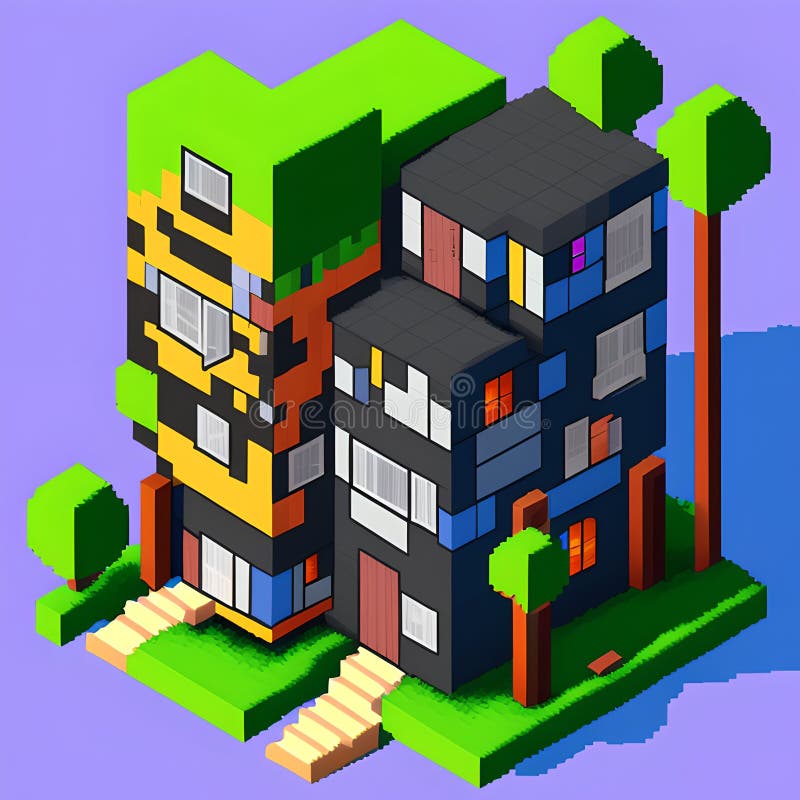 Pixel House, Generative AI Illustration Stock Illustration ...