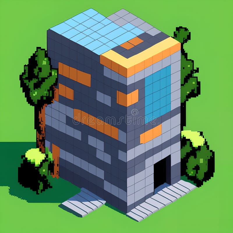 Pixel House, Generative AI Illustration Stock Illustration ...