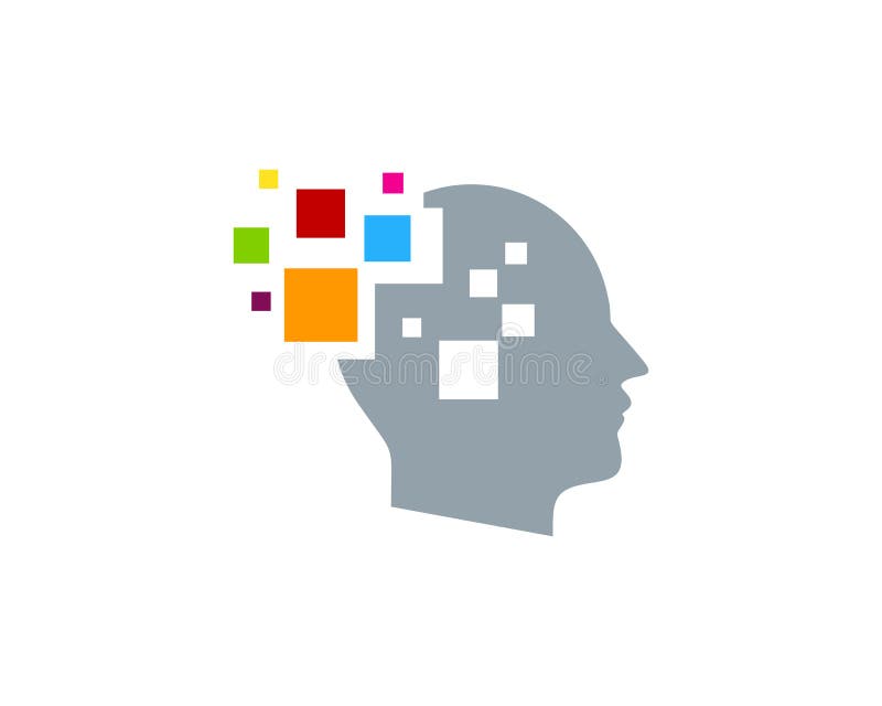 Pixel Human Head Logo Icon Design Stock Illustration - Illustration of ...