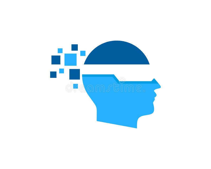 Pixel Human Head Logo Icon Design Stock Illustration - Illustration of ...