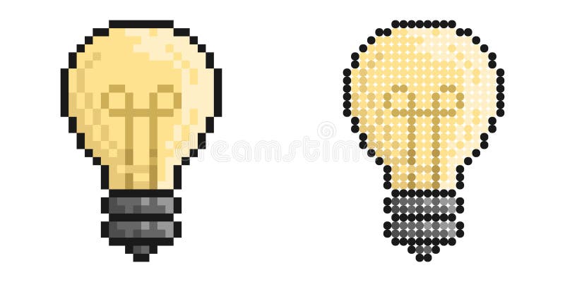 Pixel Icon. Light Bulb Pear Shaped. Symbol of Ideas, Inspiration ...