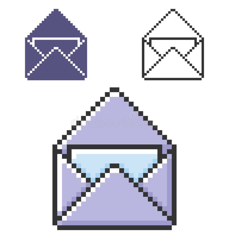 Closed envelope pixel art stock illustration. Illustration of computer ...