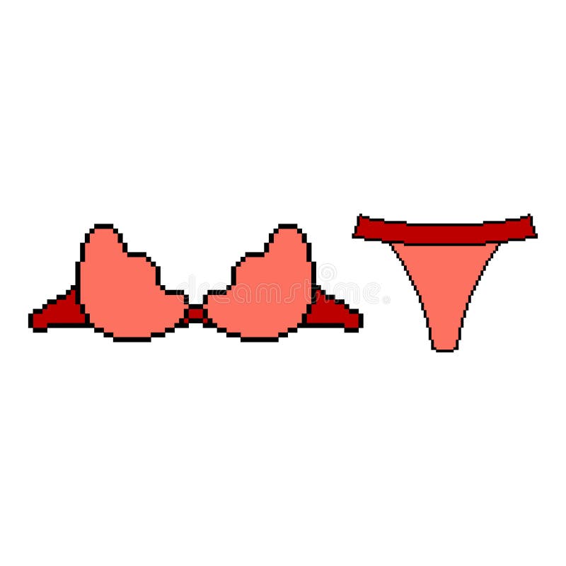 Pixel Icon. Set of Underwear Clothes Panties and Bra. Colection of ...