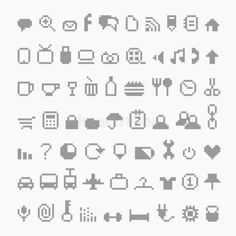 70 pixel web icons stock vector. Illustration of lock - 26615973