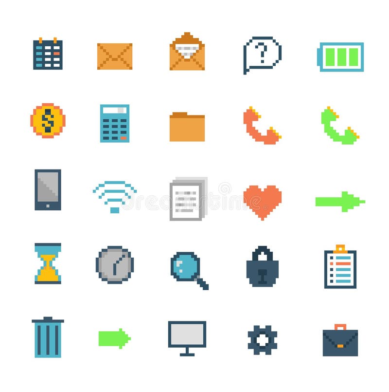 Pixel icons stock vector. Illustration of conference - 60594358