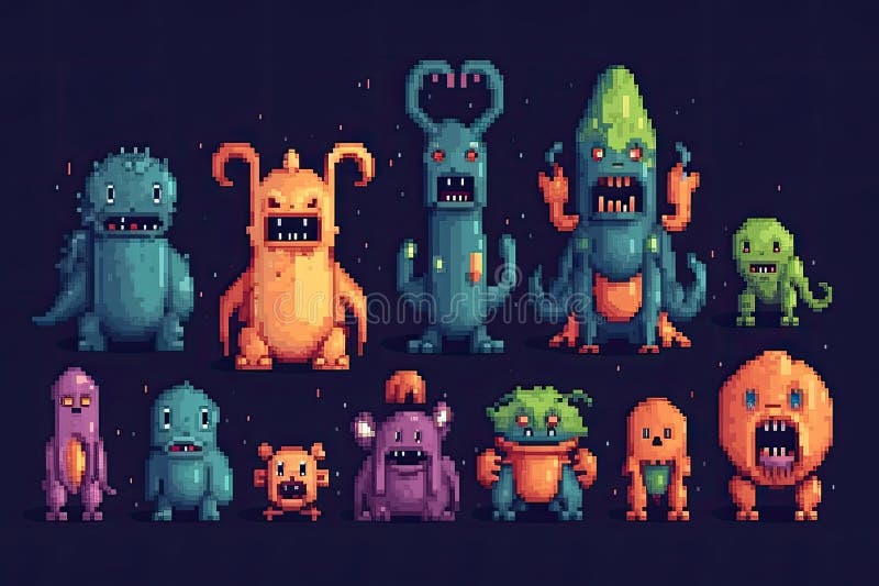 Pixel Monsters Stock Illustrations – 241 Pixel Monsters Stock ...
