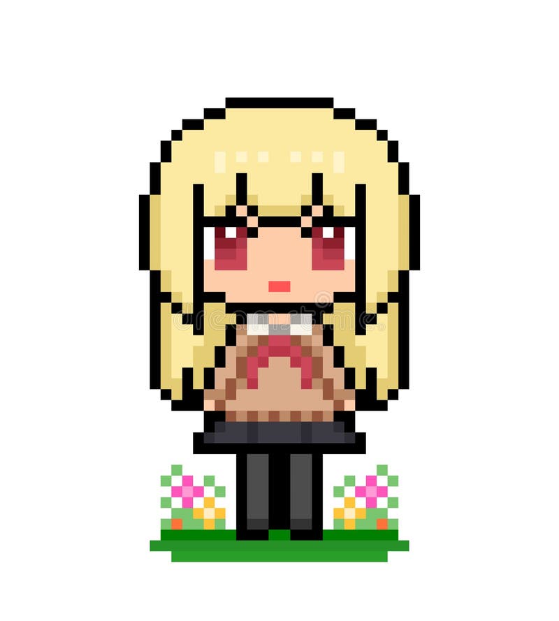 Anime Pixel Girl Stock Illustrations – 424 Anime Pixel Girl Stock ...