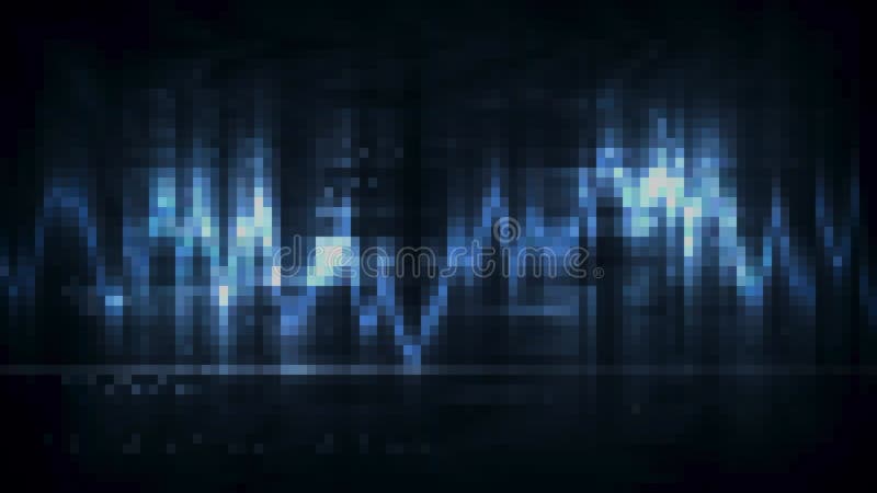 Pixel Image of Luminous Wave Line. Motion. Bright Glowing Line Moves in ...