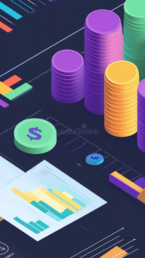 Pixel Infographic of a Budget Breakdown with Percentage Labels and ...