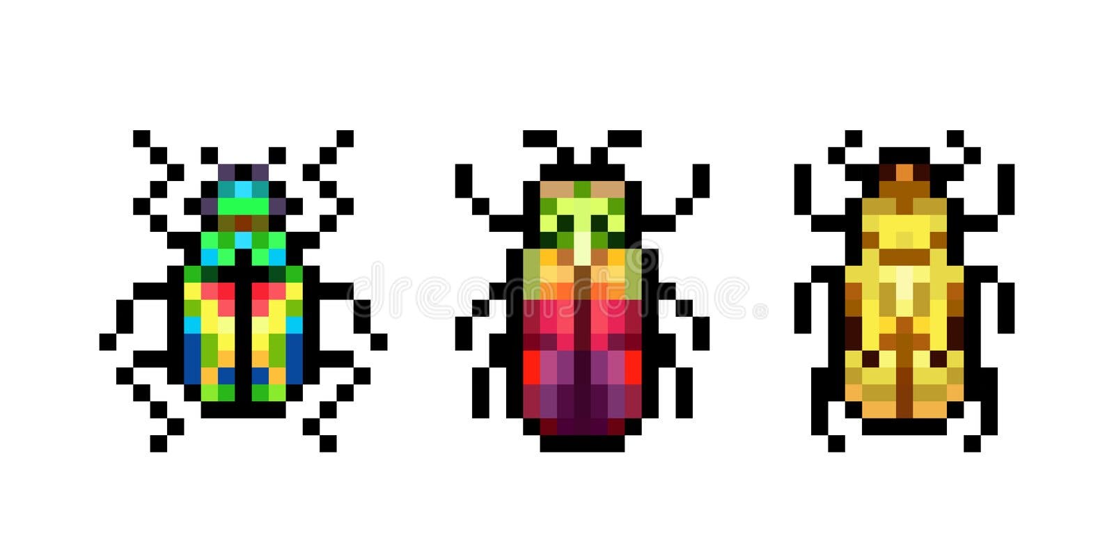 Pixel art insect moth stock vector. Illustration of pixel - 102862415