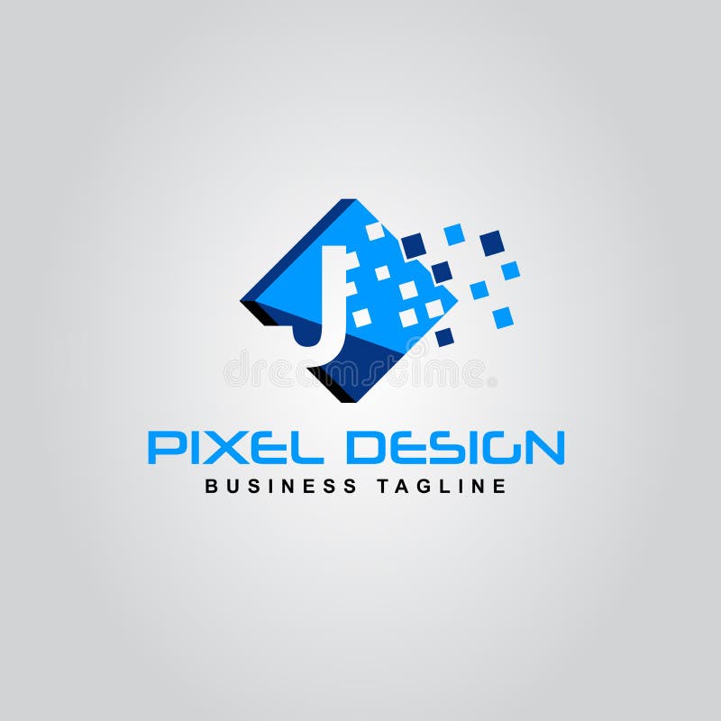 J Pixel Logo Modern Creative Alphabet Letter Design Vector Icon Stock ...
