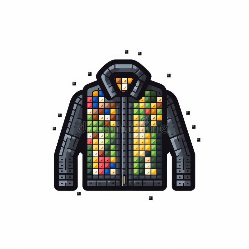 Pixel Jacket Icon Illustration Stock Illustration - Illustration of ...