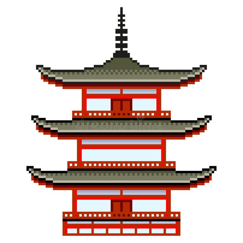 Pixel Japanese Temple Isolated Vector Stock Vector - Illustration of ... Pixel Japanese Temple Isolated Vector Stock Vector - Illustration of ...