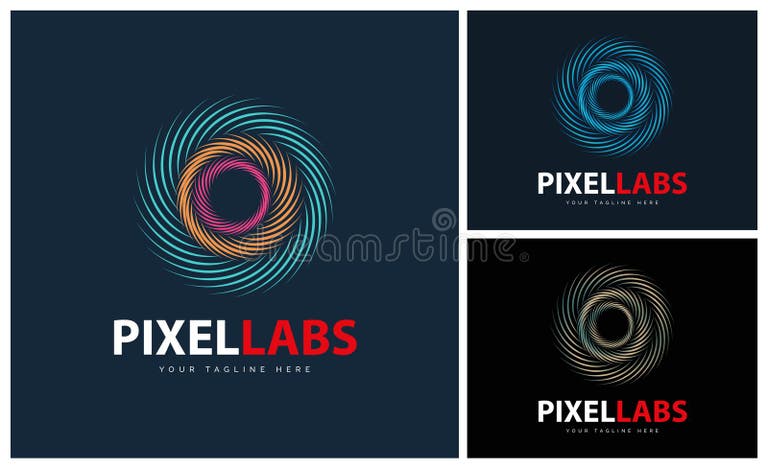 Pixel Labs Modern Pixel Sign Logo Set Template Design Stock Vector ...