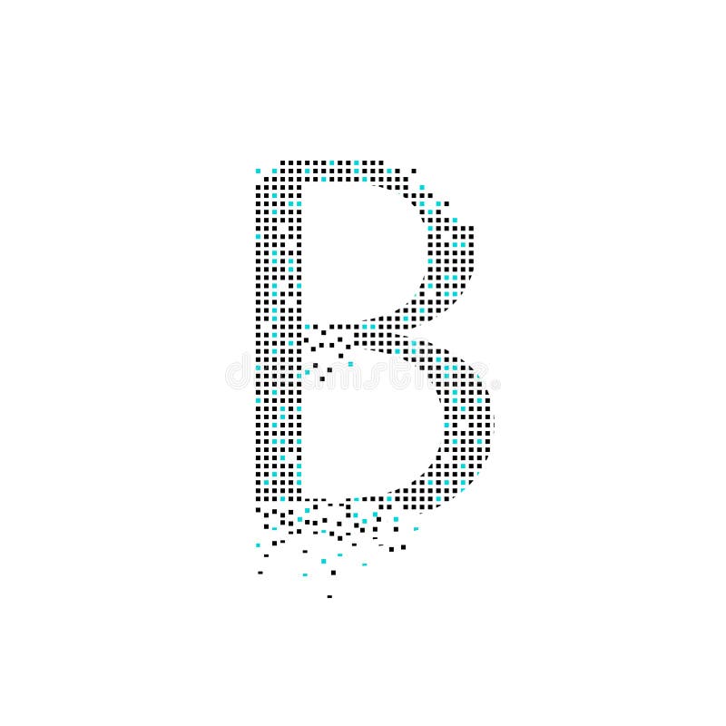Pixel Letter B Logo. B Letter Design Vector with Pixel Stock ...