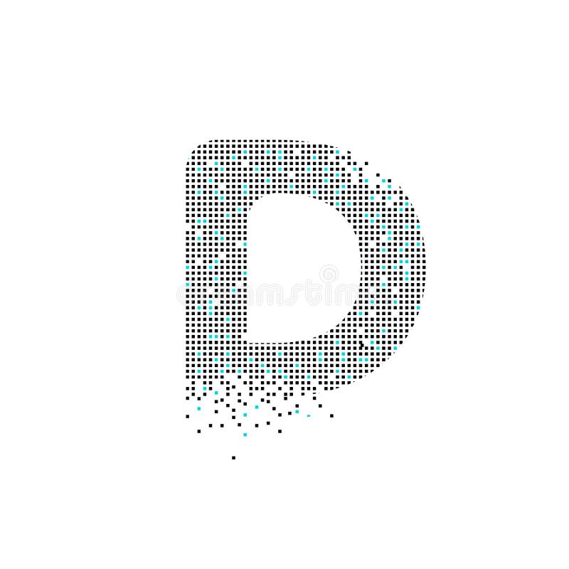Pixel Letter D Logo. D Letter Design Vector with Pixel Stock Vector ...