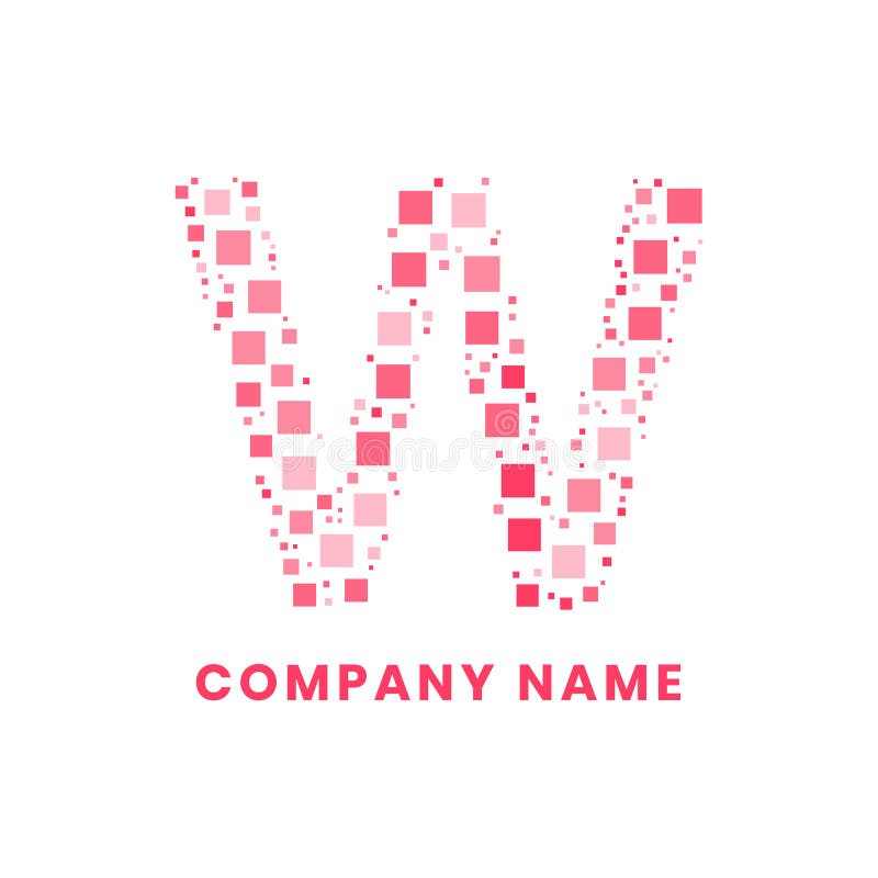 Creative Letter W Spread Pixel Logo Stock Vector - Illustration of ...