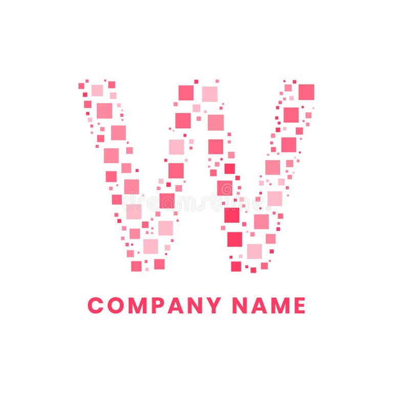 Creative Letter W Spread Pixel Logo Stock Vector - Illustration of ...
