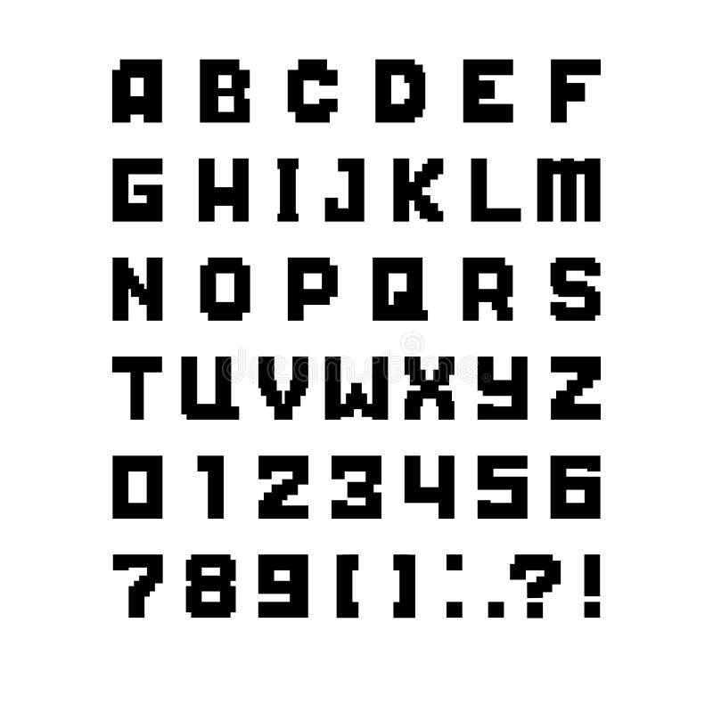 Pixel Letters of Alphabet. Vector. Stock Illustration - Illustration of ...