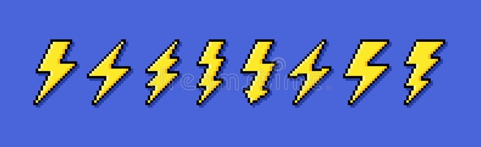 Pixel Lightning Bolt Stock Illustrations – 695 Pixel Lightning Bolt ...