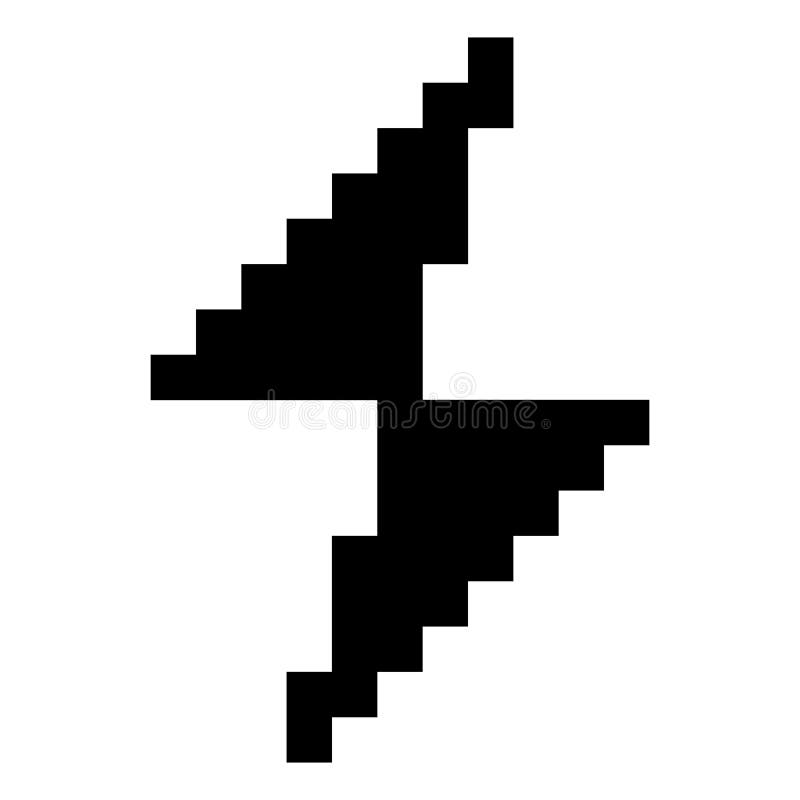 Pixel Lightning Bolt Retro Icon. Thunder Symbol Stock Vector ...