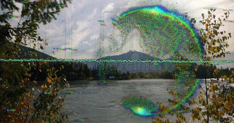 Pixel Line Emerging Sparking Glitch Circle Pulsing Dissolving Restoring ...