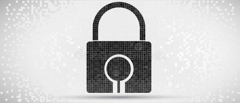 Pixel Lock on Digital Screen Stock Vector - Illustration of lock, code ...