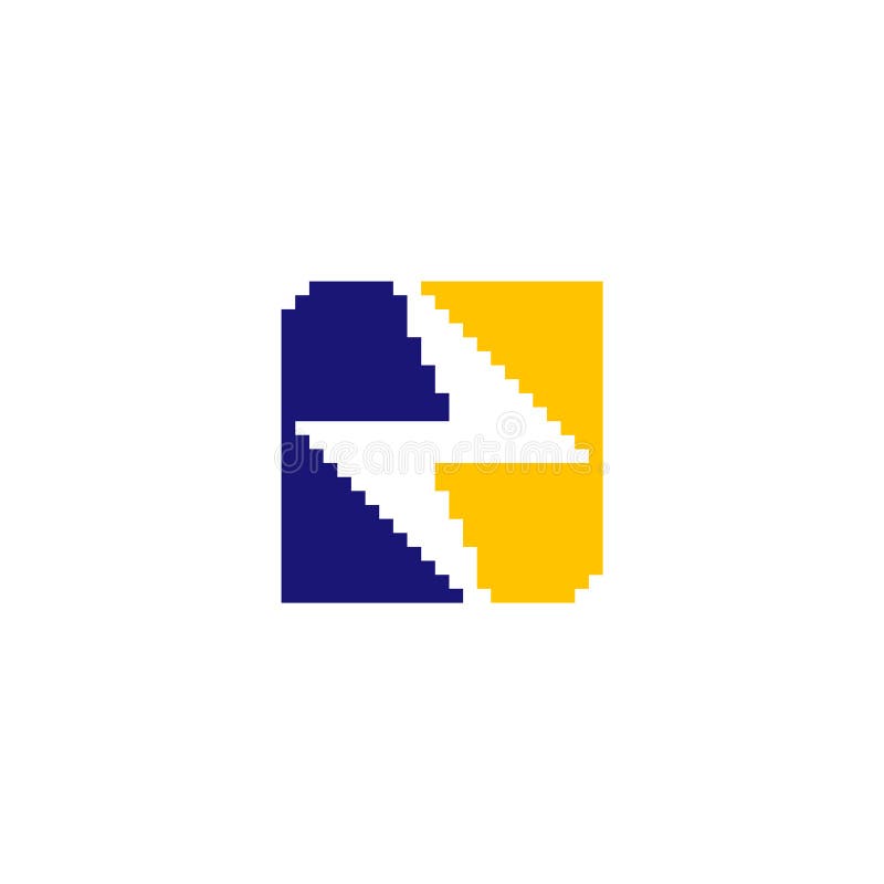 Pixel Logo of a Thunderbolt Inside a Pixel Square Stock Vector ...