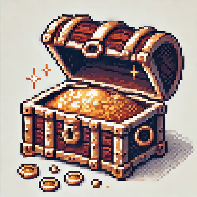 Pixel Loot Box stock illustration. Illustration of fantasy - 360229059