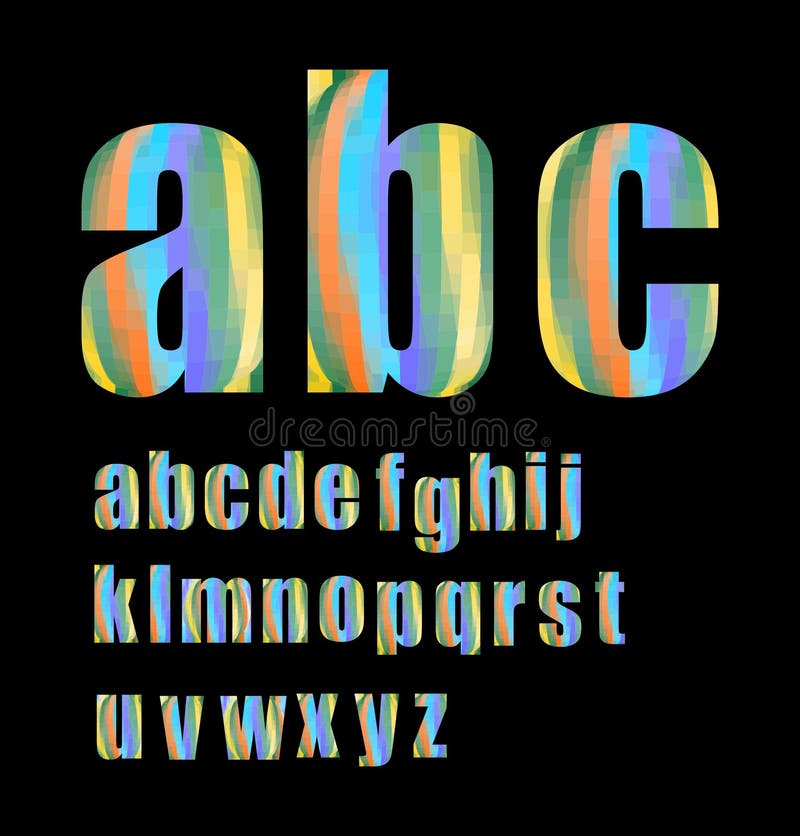 Pixel Lowercase Grunge Alphabet in Soft Pastel Colors Stock Vector ...