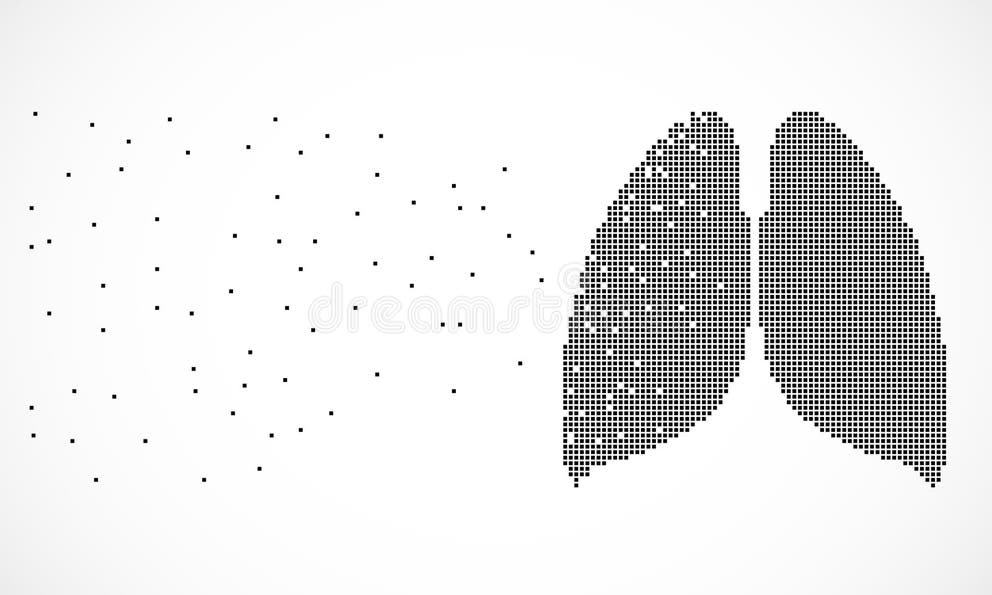 Pixel Lung, Isolated Dotted Graphic Element Stock Vector - Illustration ...