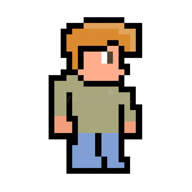 Blue pixel man stock illustration. Illustration of color - 19966874