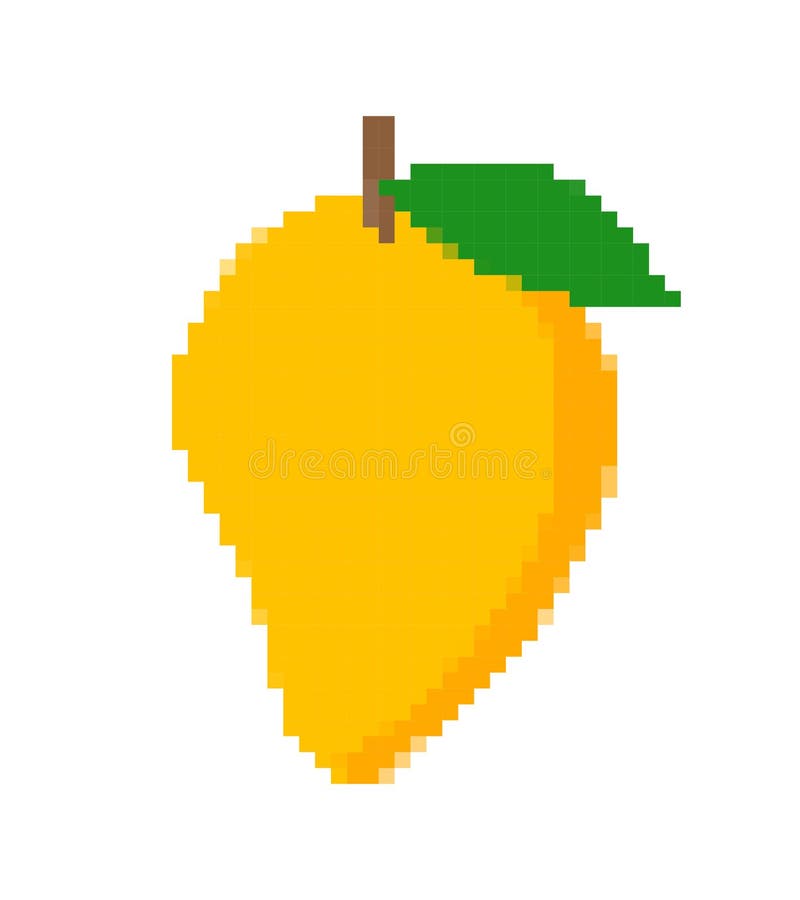 Mango, Pixel Mango Fruit, Pixilated Mango for Icon, Pixel Mango for ...