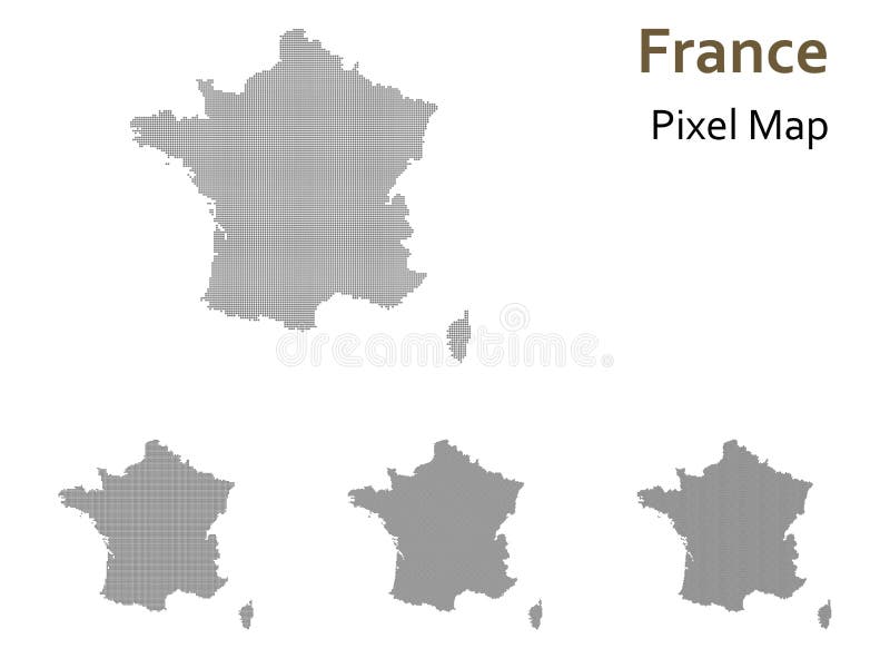France Pixel Map Vector Isolated on White Background Stock Vector ...