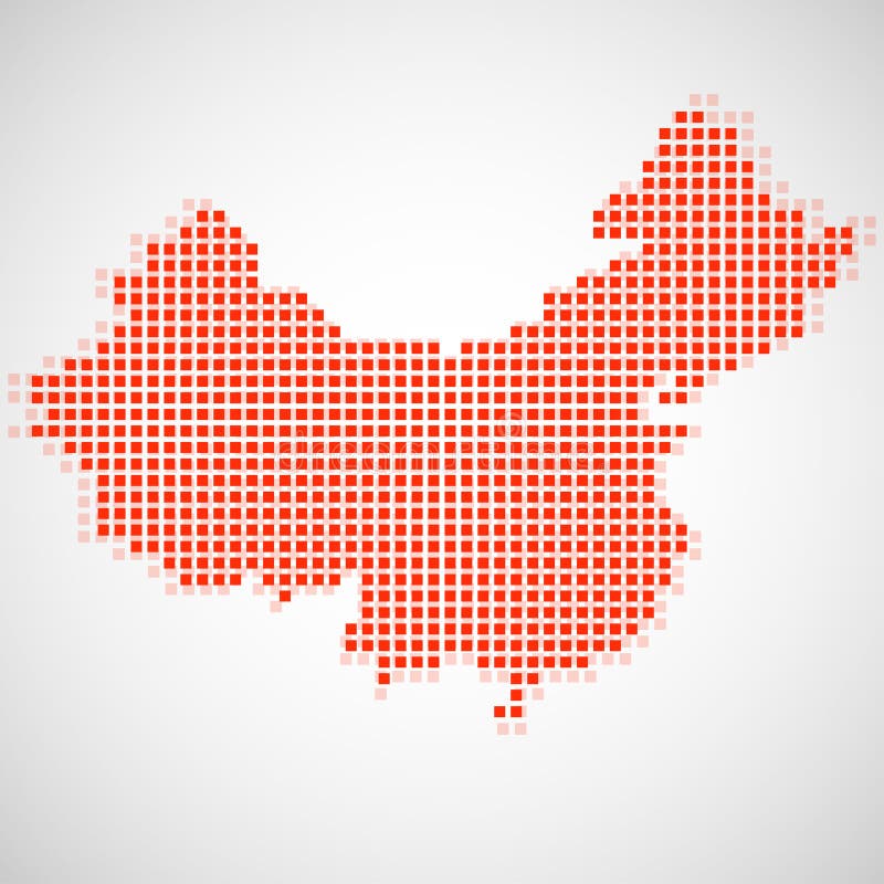 Pixel map of China stock vector. Illustration of network - 113835894