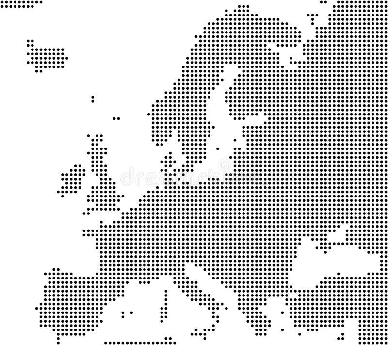 Pixel Map of Europe stock illustration. Illustration of simple - 51595556