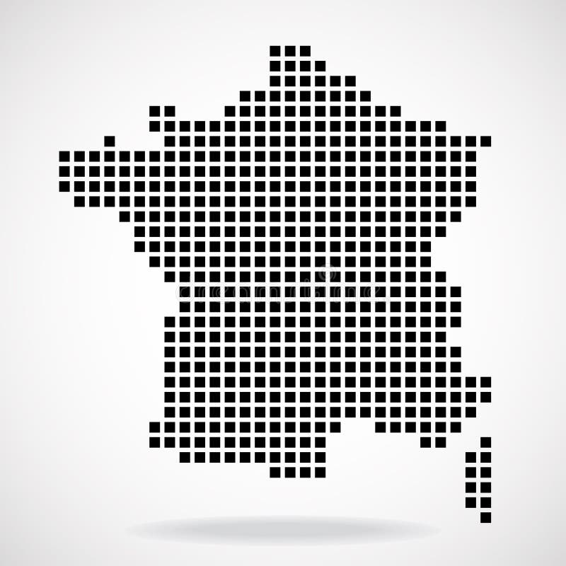 Pixel Map of France. Vector Dotted Map of France Isolated on White ...