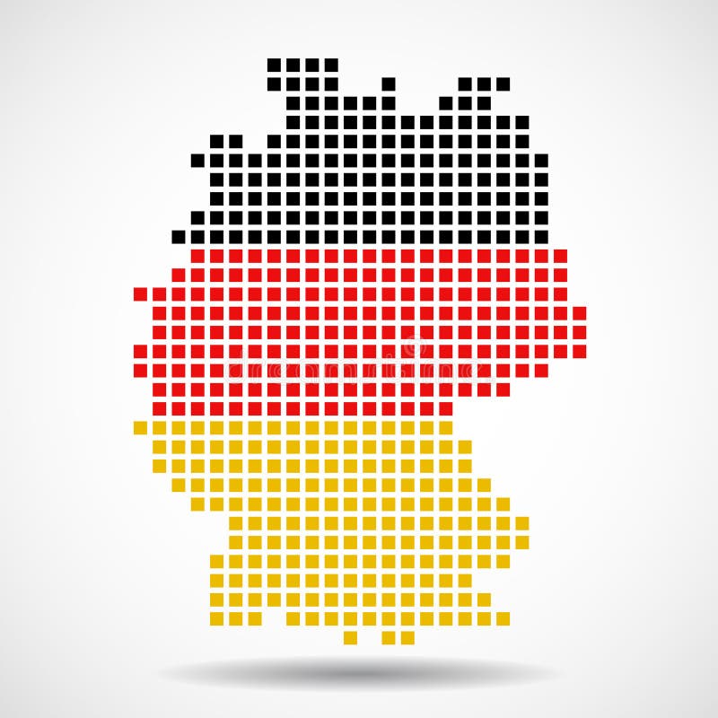 Pixel Map of Germany with the Flag Inside Stock Vector - Illustration ...