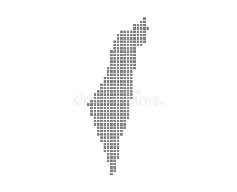 Pixel Map of Israel. Vector Dotted Map of Israel Isolated on White ...