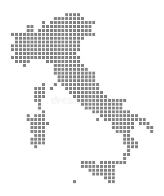 Pixel Map of Italy. Vector Dotted Map of Italy Isolated on White ...